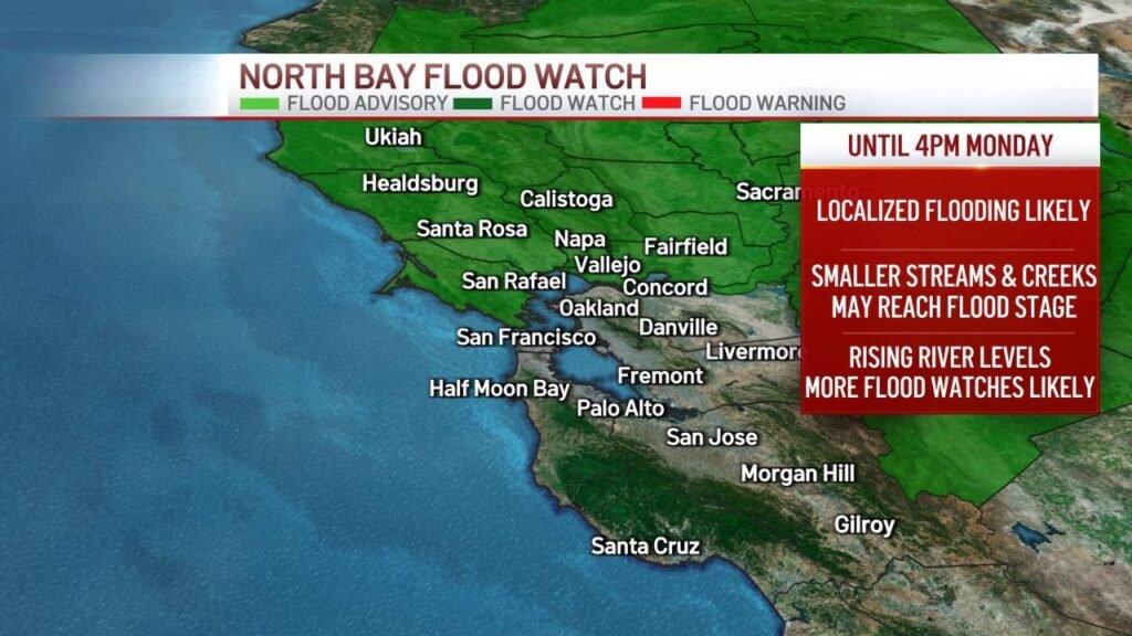 California Storm System Brings Flood Watches to the North Bay as Heavy ...