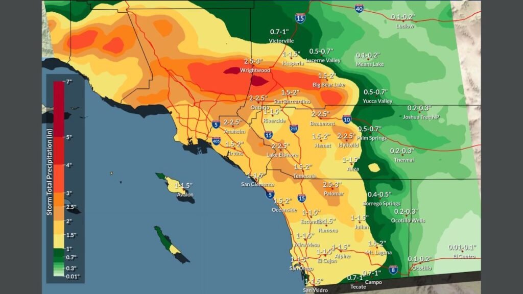 Southern California Storm System Brings Widespread Rain From Wednesday ...