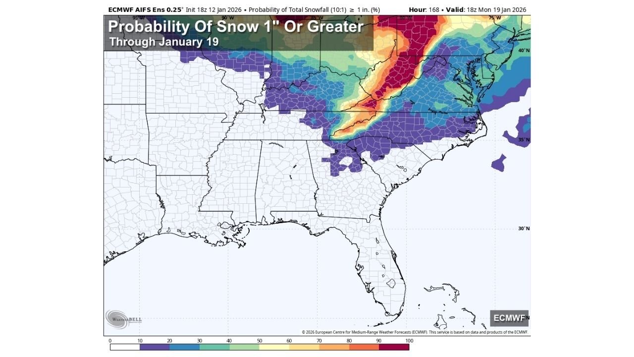 Alabama, Georgia, and the Carolinas Face Cold Air but Little Snow as ...