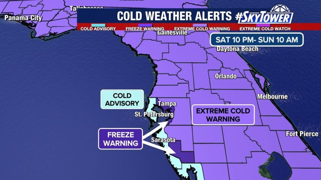 Florida Braces for Rare Extreme Cold as Freeze Warnings Stretch From ...