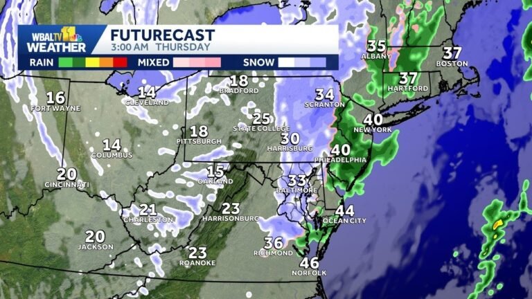 Maryland, Pennsylvania, and Virginia Snow Forecast Update Shows No ...