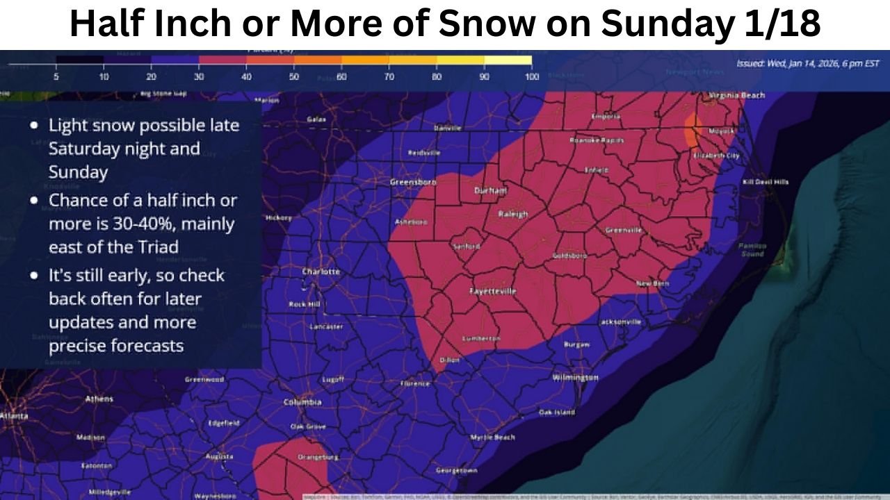 North Carolina Snow Watch: 30–40% Chance of Measurable Snow Near ...