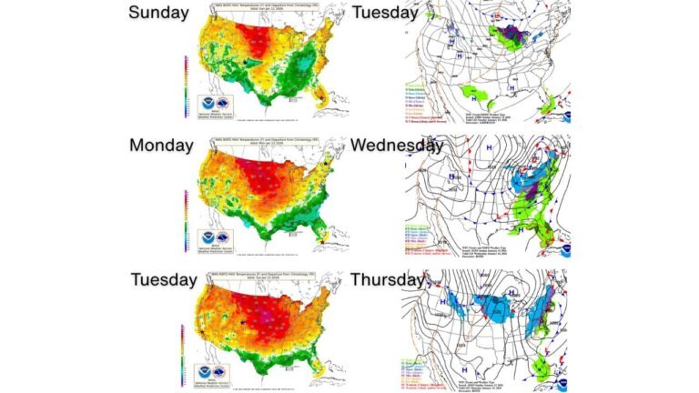 United States Sees Brief Warm Surge Followed by Midweek Cooldown and ...