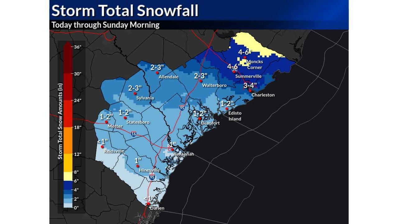 Charleston Tri-County Braces for 4–7 Inches of Snow as Coastal Winter ...