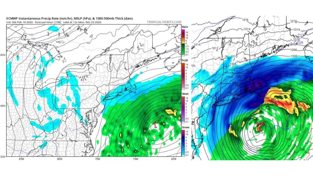 Northeast Blizzard Threat Explodes Overnight as Offshore Storm Rapidly ...